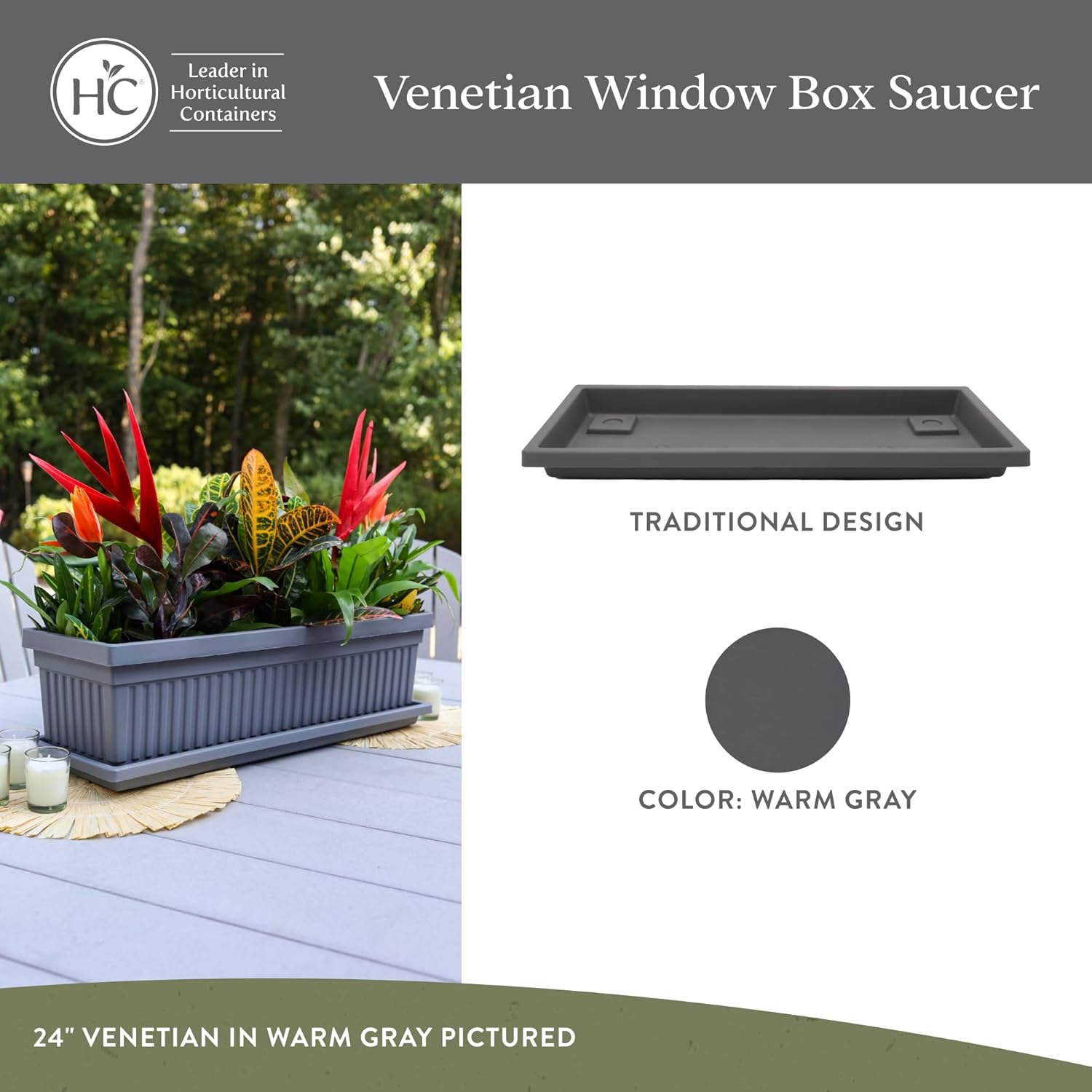 30" Planter Box Tray Gray | Dutch Garden Nursery / Burkholder ...